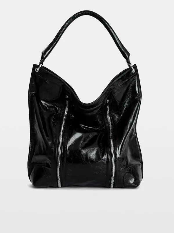 Zadig&Voltaire Sunny Hobo Vintage Patent Bag - Noir
