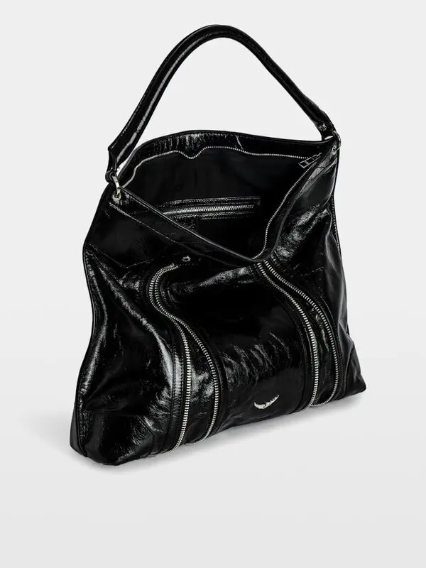 Zadig&Voltaire Sunny Hobo Vintage Patent Bag - Noir