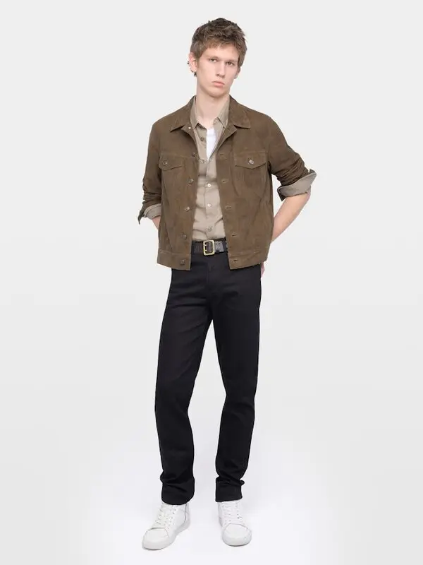 Zadig&Voltaire Bases Suede Leather Jacket - Moss