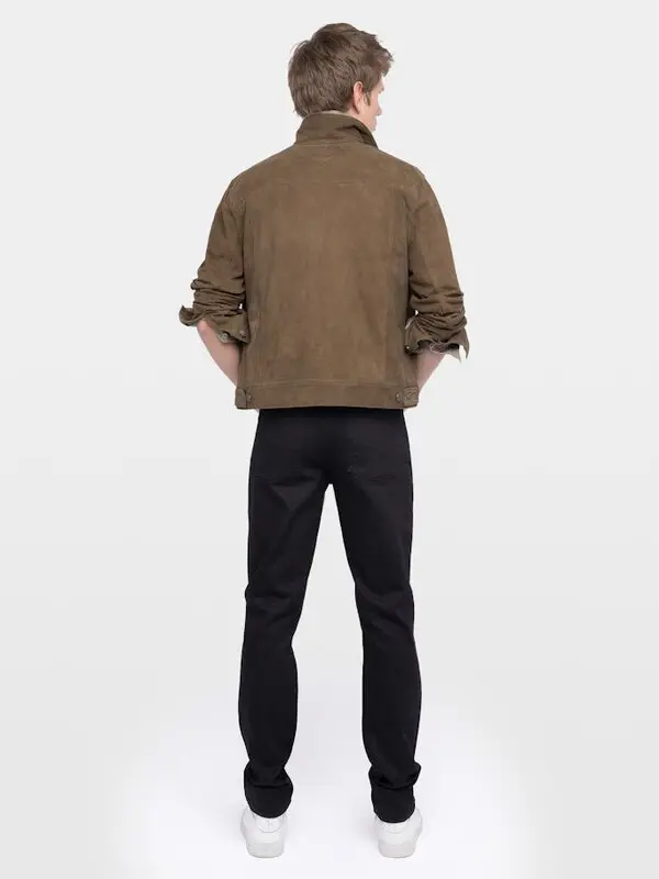 Zadig&Voltaire Bases Suede Leather Jacket - Moss