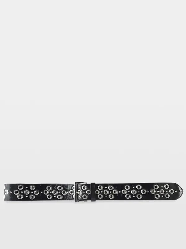 Zadig&Voltaire Starlight Eyelets Leather Belt - Black