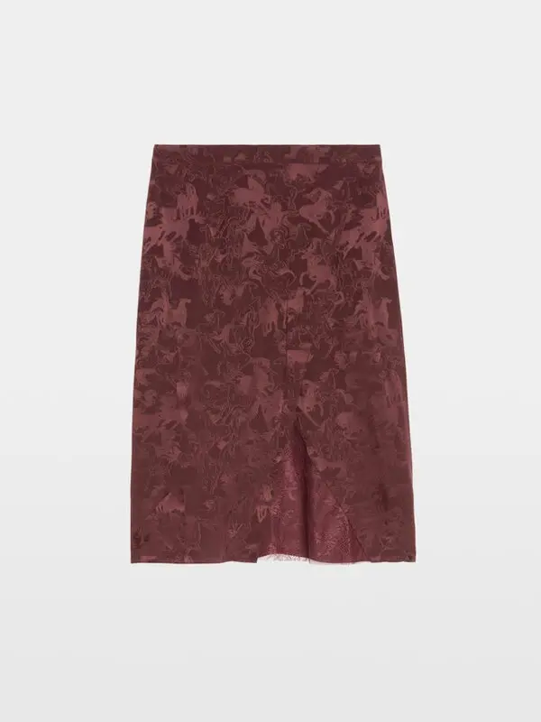 Zadig&Voltaire Julen Silk Lace Skirt - Burgundy