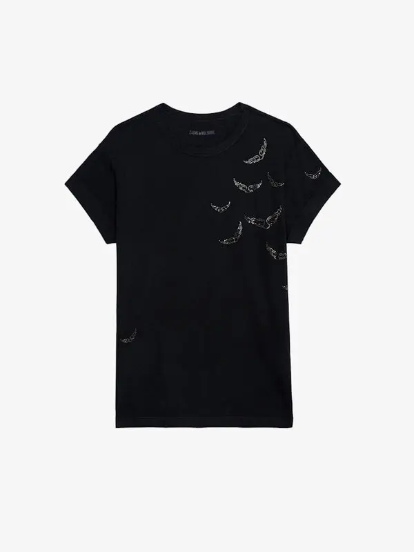 Zadig&Voltaire Anya Diamante Wings T-shirt - Stone