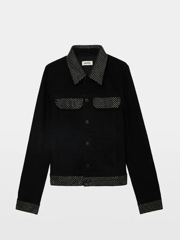 Zadig&Voltaire Kioky Diamanté Denim Jacket - Black