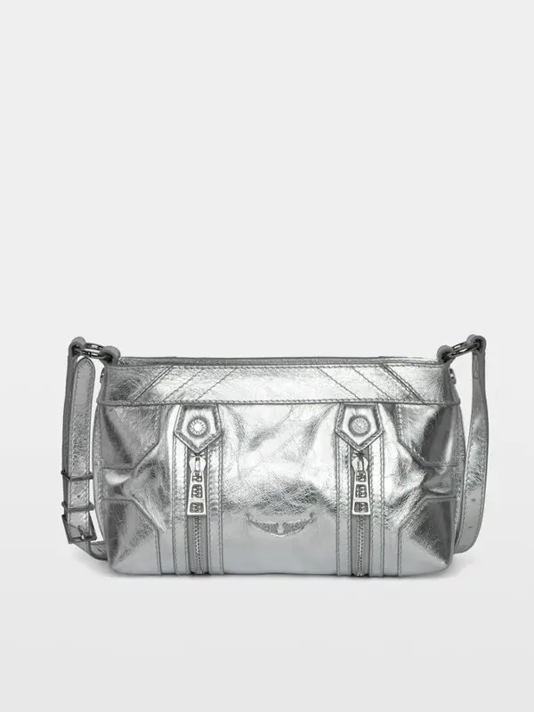 Zadig&Voltaire Metallic Leather Shoulder Bag - Silver