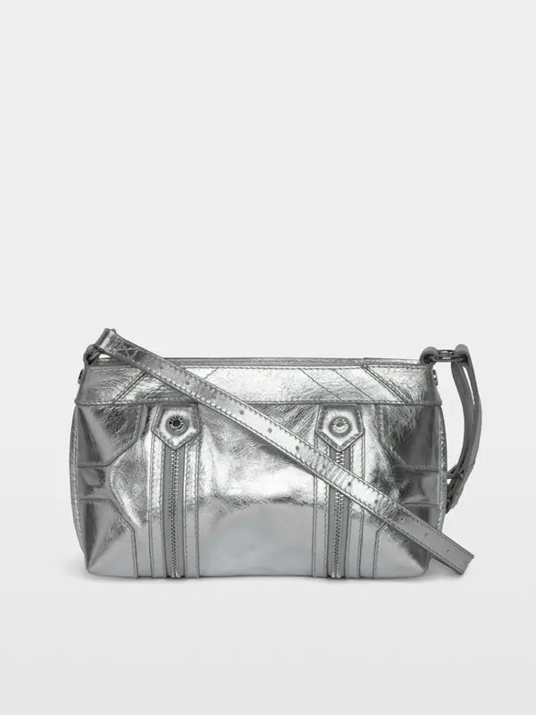 Zadig&Voltaire Metallic Leather Shoulder Bag - Silver