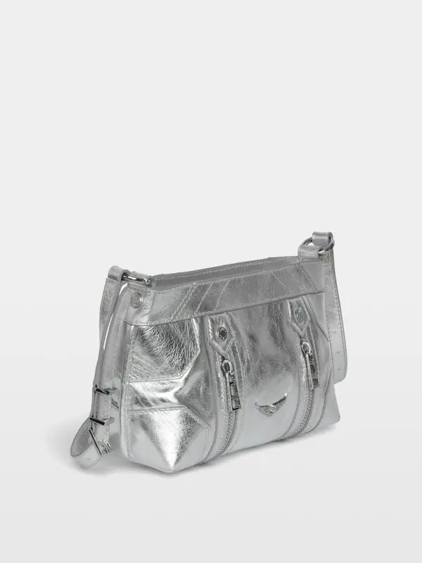 Zadig&Voltaire Metallic Leather Shoulder Bag - Silver