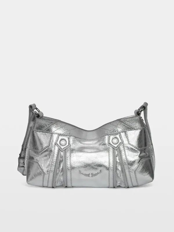 Zadig&Voltaire Metallic Leather Shoulder Bag - Silver