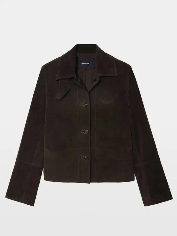 Zadig&Voltaire Lessa Suede Leather Jacket - Dark Chocolate