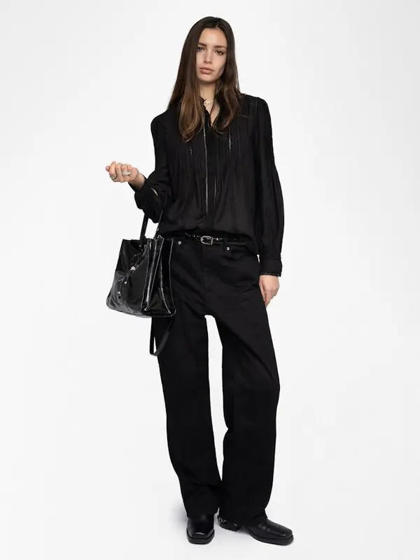 Zadig&Voltaire Timz Cotton Shirt With Wing Embroidery - Black