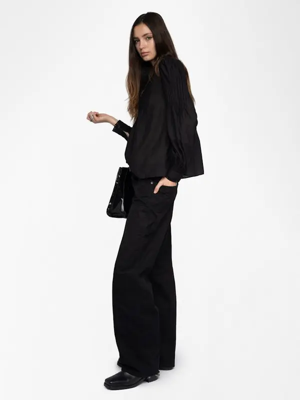 Zadig&Voltaire Timz Cotton Shirt With Wing Embroidery - Black