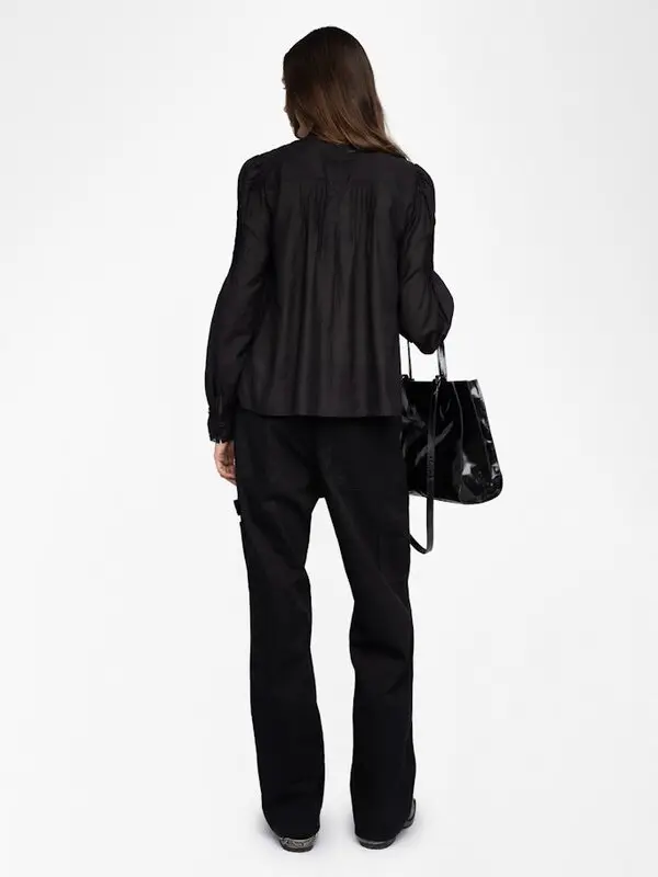 Zadig&Voltaire Timz Cotton Shirt With Wing Embroidery - Black