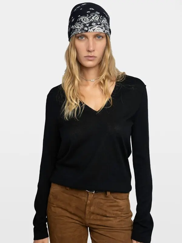 Zadig&Voltaire Rivy Cashmere V-neck Sweater - Black
