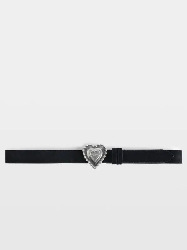 Zadig&Voltaire Leather Belt With Wings Buckle - Black