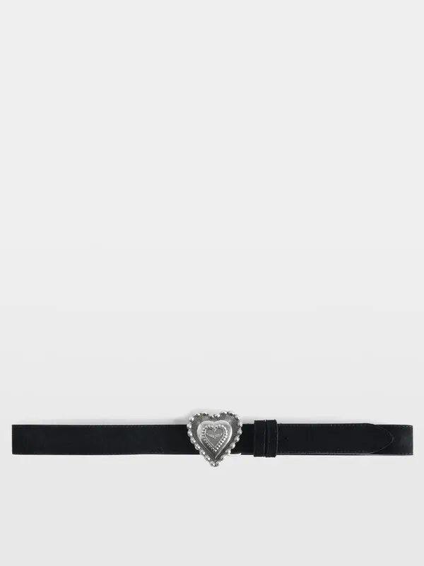 Zadig&Voltaire Leather Belt With Wings Buckle - Black