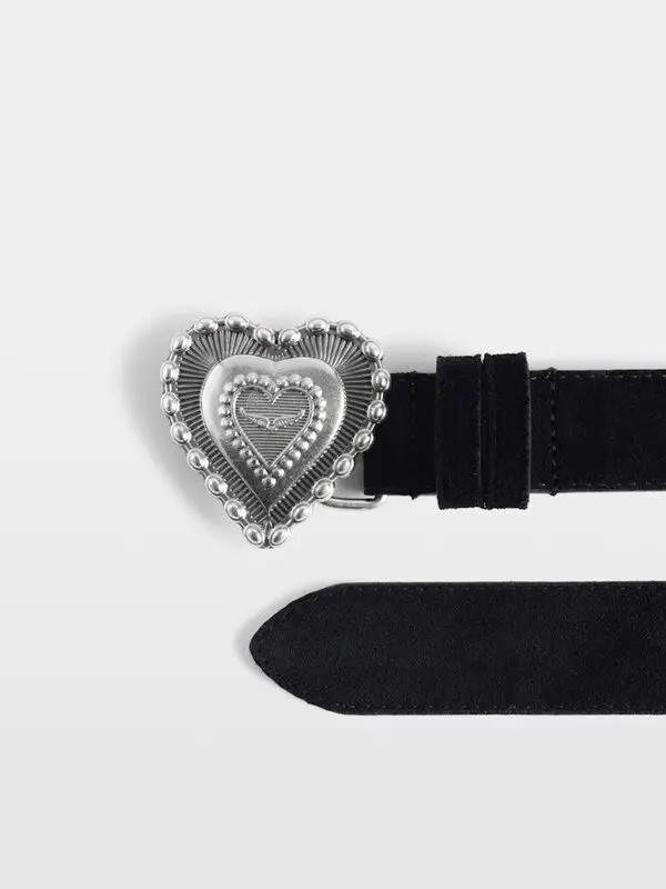 Zadig&Voltaire Leather Belt With Wings Buckle - Black