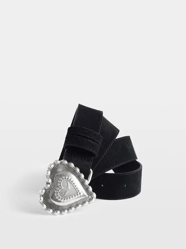 Zadig&Voltaire Leather Belt With Wings Buckle - Black