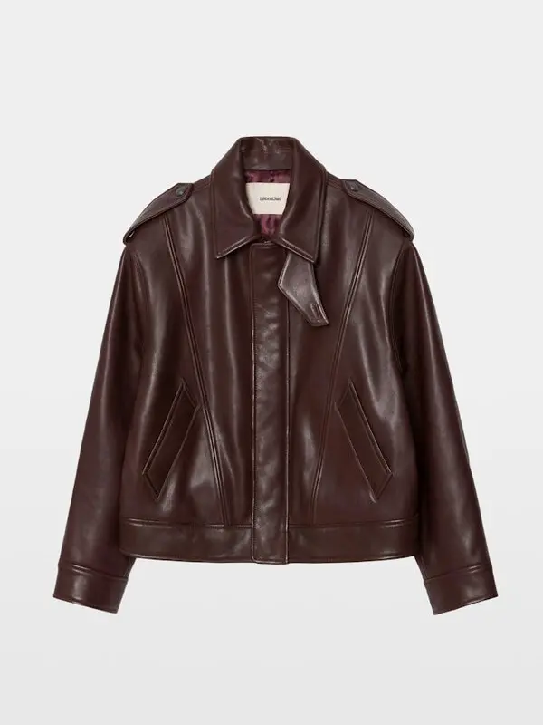Zadig&Voltaire Kimo Leather Jacket - Burgundy