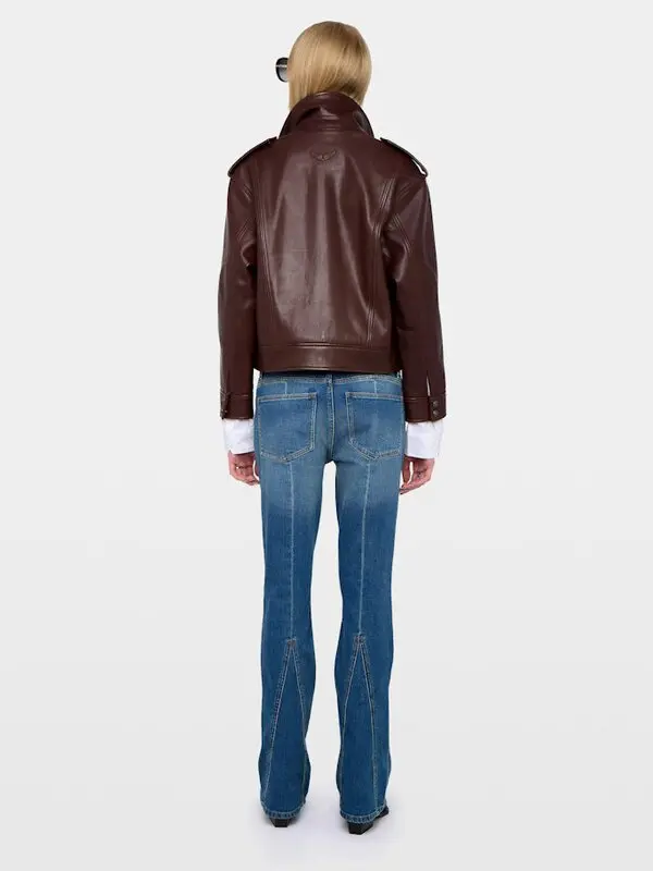 Zadig&Voltaire Kimo Leather Jacket - Burgundy