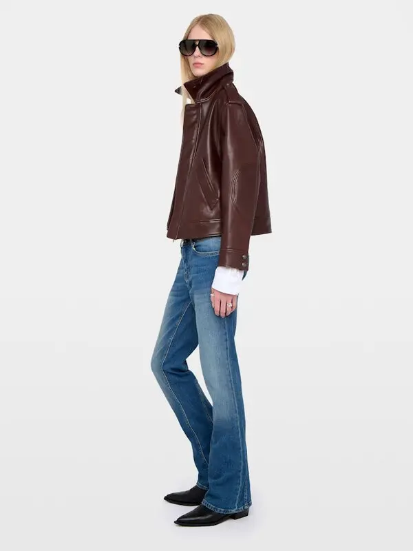 Zadig&Voltaire Kimo Leather Jacket - Burgundy