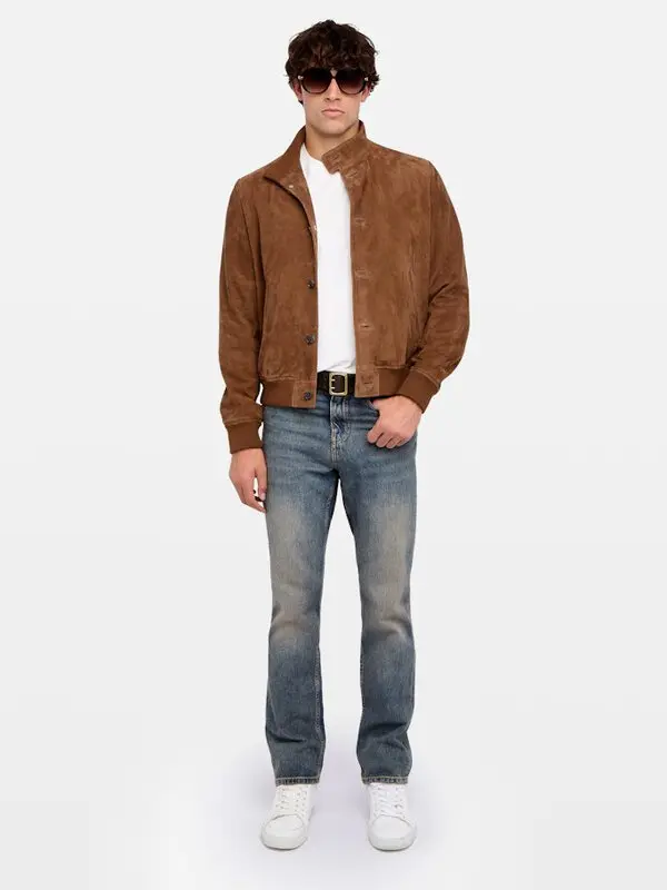 Zadig&Voltaire Lonni Suede Leather Jacket - Coconut