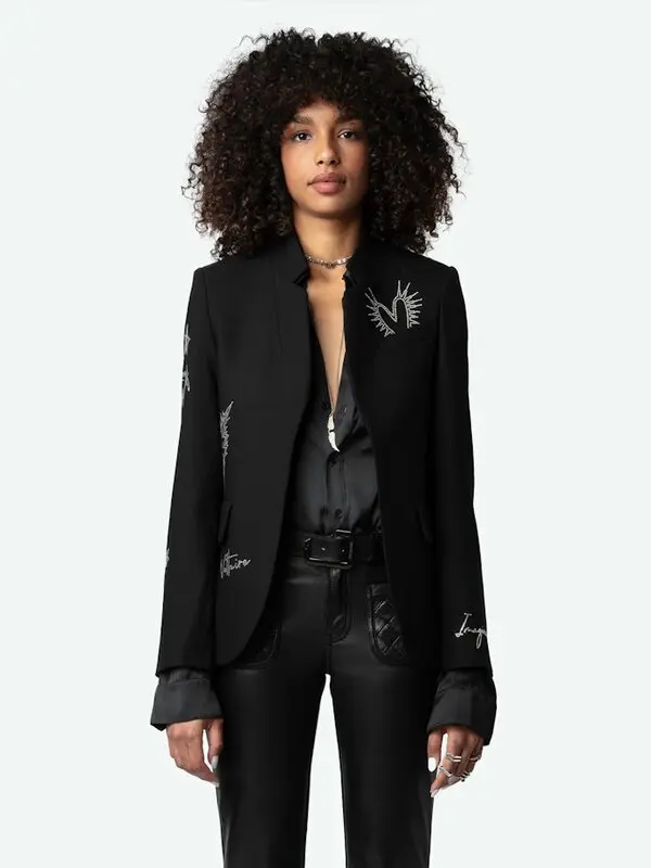 Zadig&Voltaire Slim-fit Suit Jacket With Diamanté Embellishments