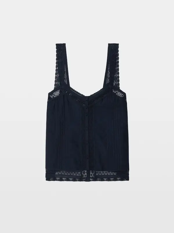 Zadig&Voltaire Celite Lace Camisole - Encre