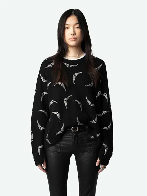 Zadig&Voltaire Markus Diamanté Wings Cashmere Sweater