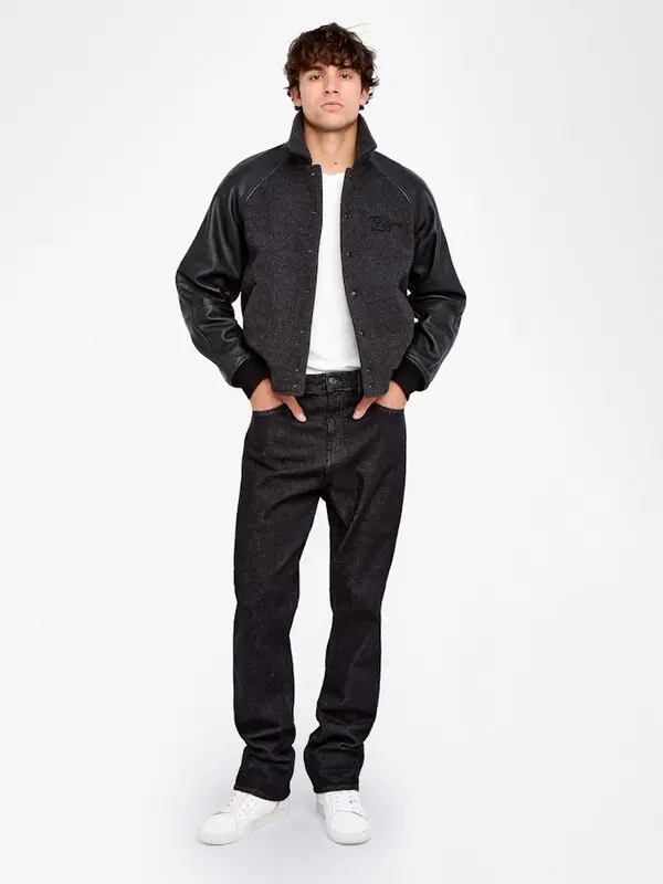 Zadig&Voltaire Benjy Bi-material Bomber Jacket - Anthracite