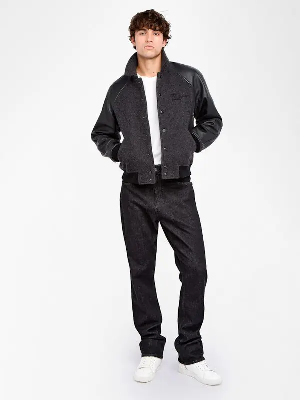 Zadig&Voltaire Benjy Bi-material Bomber Jacket - Anthracite