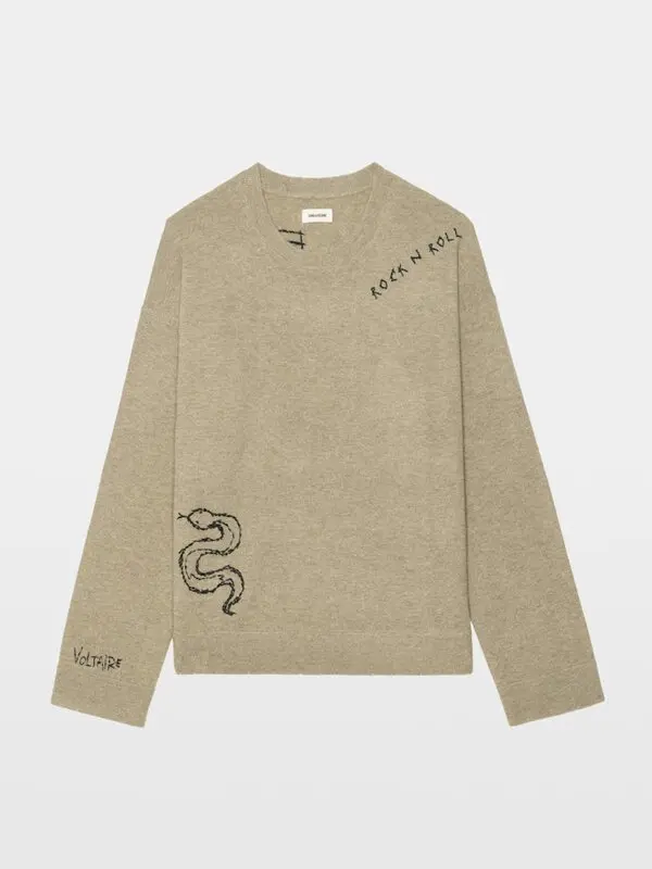 Zadig&Voltaire Marko Embroidered Sweater - Olive