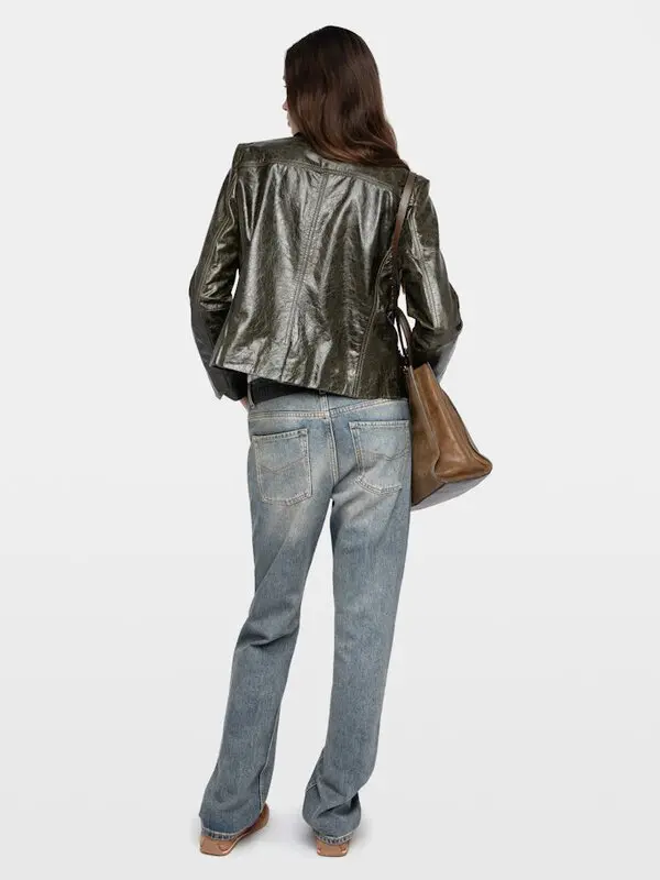Zadig&Voltaire Liam Leather Jacket - Tilleul