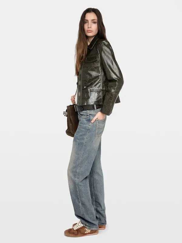 Zadig&Voltaire Liam Leather Jacket - Tilleul