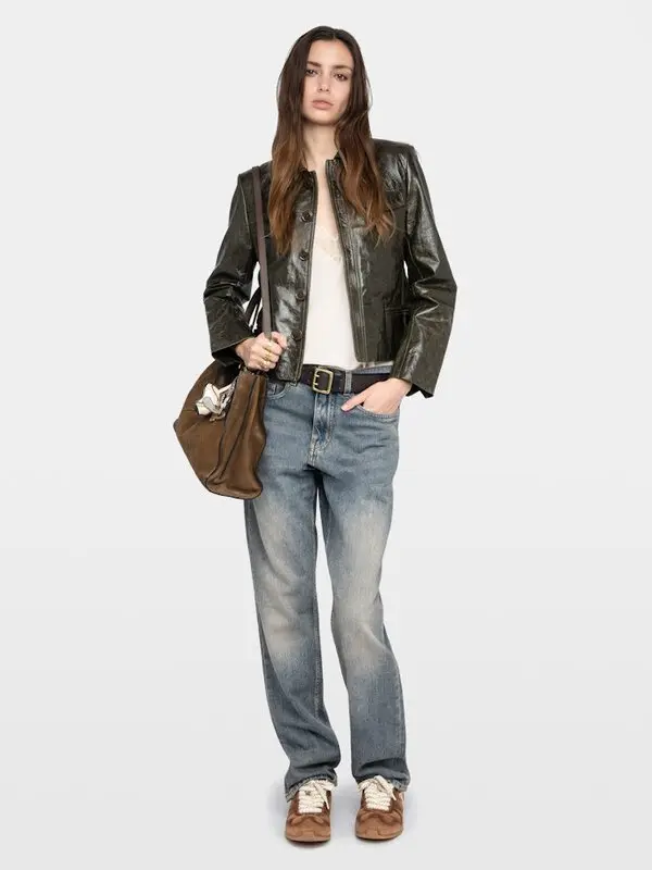 Zadig&Voltaire Liam Leather Jacket - Tilleul