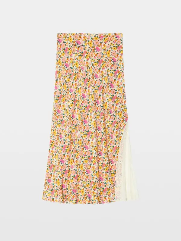 Zadig&Voltaire Jayla Floral Midi Skirt - Ecru