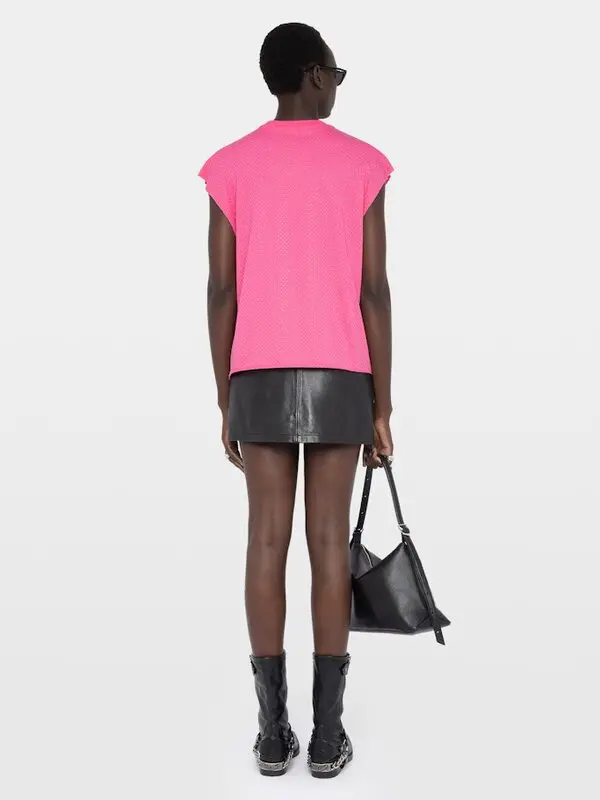 Zadig&Voltaire Cloe Rhinestone Cotton Tank Top - Lady