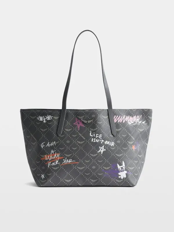 Zadig&Voltaire Z" Shopper Monogram Tag Coated Canvas Bag - Road