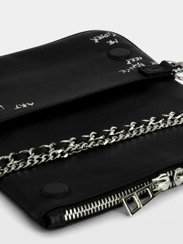 Zadig&Voltaire Rock Mini Clutch With Graffiti Print - Black