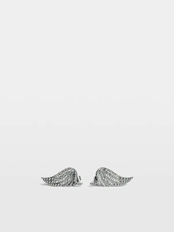 Zadig&Voltaire Rock Earrings With Pink Crystals - Shiny Silver