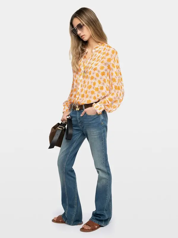 Zadig&Voltaire Printed Chiffon Tunic - Cream