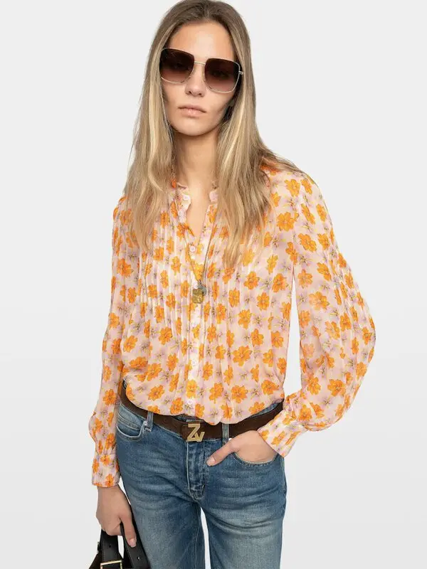 Zadig&Voltaire Printed Chiffon Tunic - Cream
