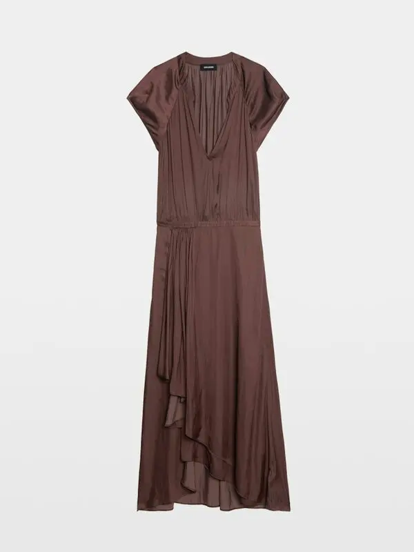 Zadig&Voltaire Randall Asymmetric Ruffled Dress - Burgundy