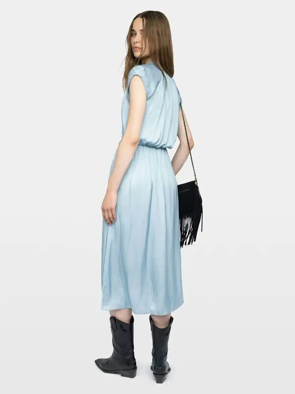 Zadig&Voltaire Randall Asymmetric Ruffled Midi Dress - Cloud