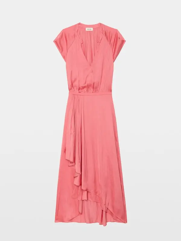 Zadig&Voltaire Randall Asymmetric Ruffled Dress - Tea Rose