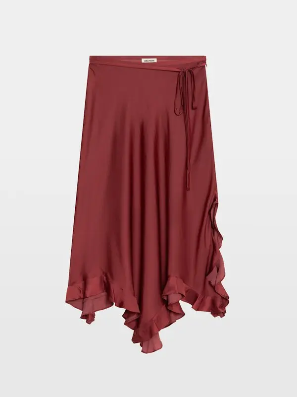 Zadig&Voltaire Jeto Satin Skirt - Cherry