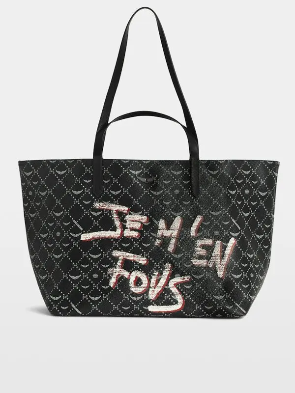 Zadig&Voltaire Z Monogram Xl Shopper Graffiti Bag - Black