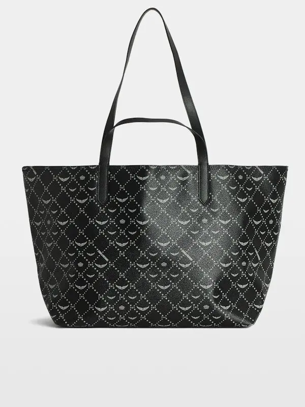 Zadig&Voltaire Z Monogram Xl Shopper Graffiti Bag - Black