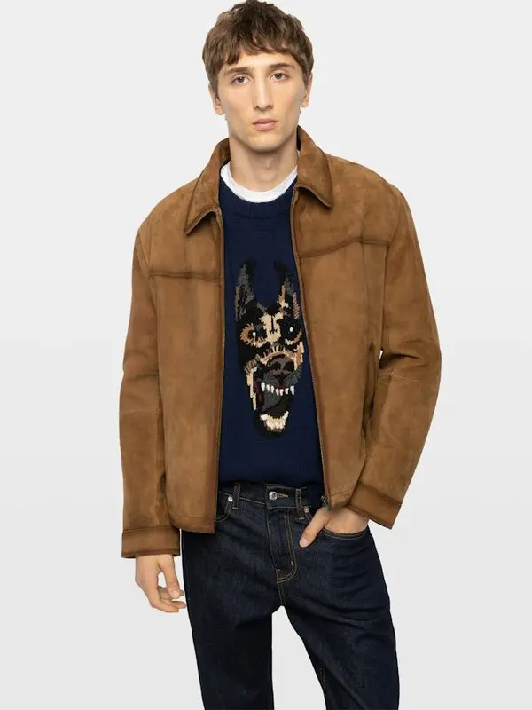Zadig&Voltaire Loumy Suede Leather Jacket - Cognac
