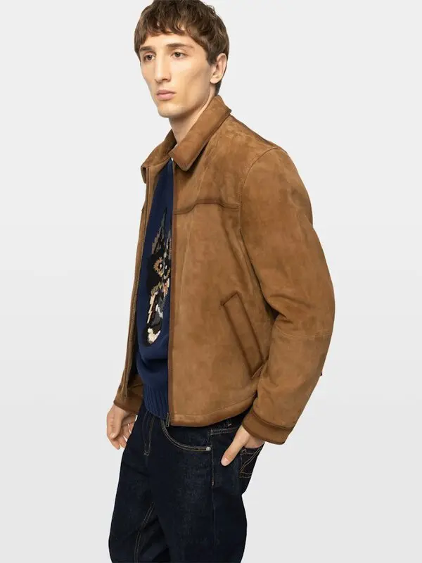 Zadig&Voltaire Loumy Suede Leather Jacket - Cognac