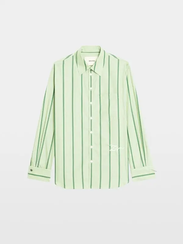 Zadig&Voltaire Morning Striped Cotton Shirt - Anis